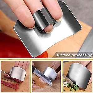 WAGA Kitchen Finger Protector, Finger Guards for Safe to Slice Vegetables Fruit, Stainless Steel Finger Hand Protector for Cutting Meat Chef Kitchen Tool Gadgets
