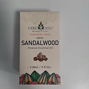 EVOKE OCCU Sandalwood Essential Oil 4 Fl Oz, Pure Sandalwood Oil for Diffuser Candle Soap Making - 118ml