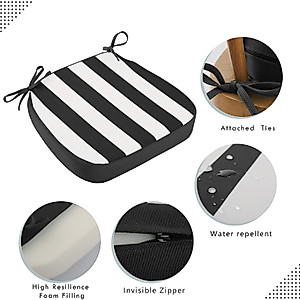 idee-home Outdoor Chair Cushions Set, Thick Outdoor Seat Cushion Waterproof Patio Furniture with Ties, Dining Indoor Chair Pads