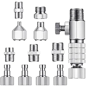 13 Pieces Airbrush Adapter Set, Including Airbrush Adapter Kit Quick Release Disconnect Fitting Connector Set for Air Compressor and Hose