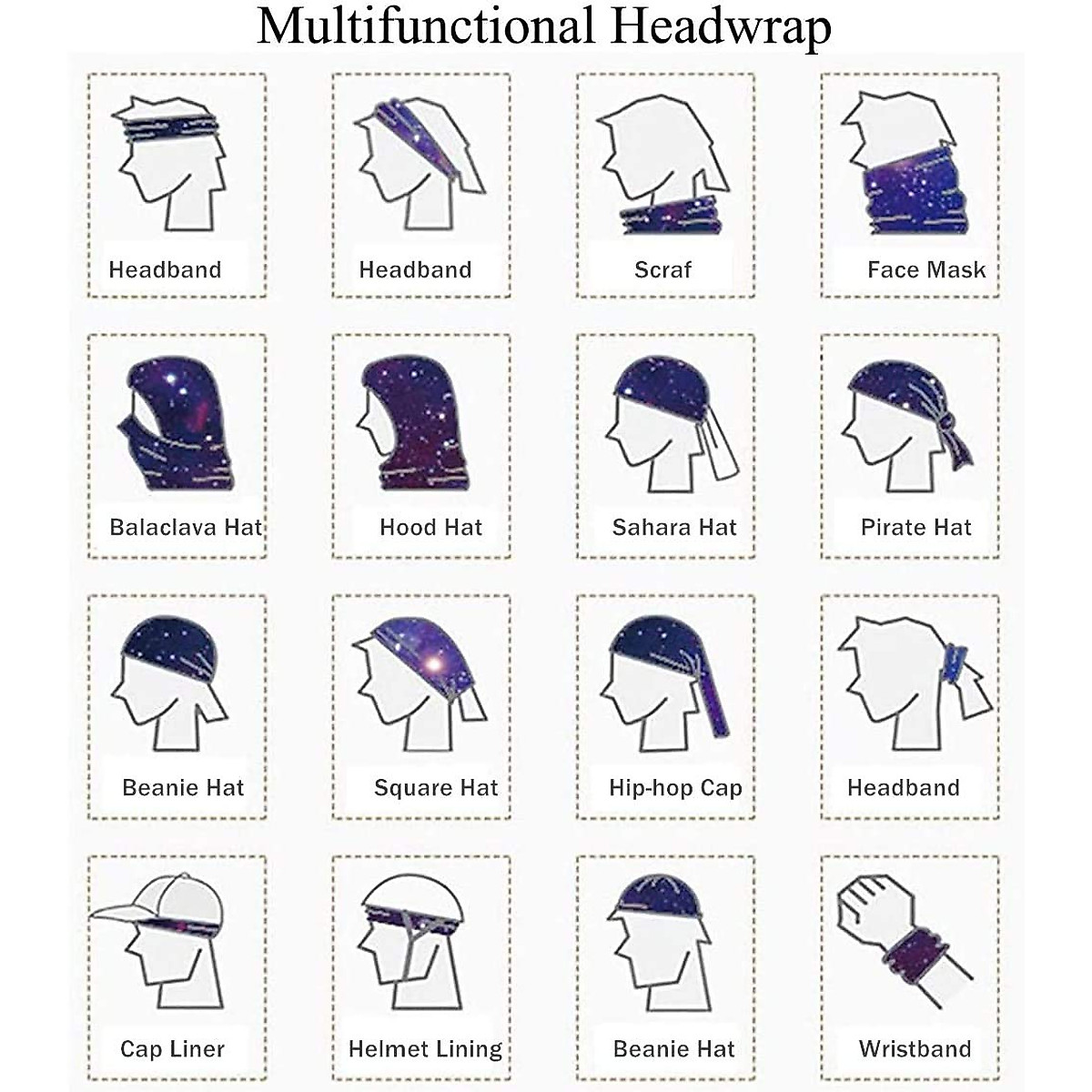 GUIFIER 12 Pack Outdoor Gaiter Mask Magic Headbands Scarf Face Mask,Bandana Headband Face Mask Headwear Balaclavas Tube Headscarves Face Bandanas for Camping,Running,Cycling,Motorcycling