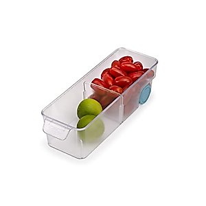 Joseph Joseph FridgeStore Compact Fridge Storage Bin, Small, Clear/Blue