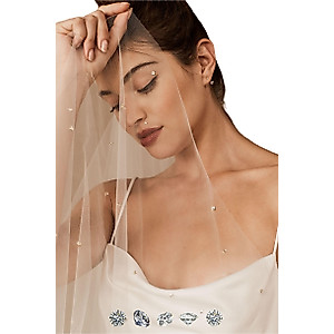 Passat Austrian Rhinestones Bridal Veil Crystals Wedding Veil Beaded Veils For Brides 1T3M Cathedral Ivory Bridal Veils For Wedding Gifts