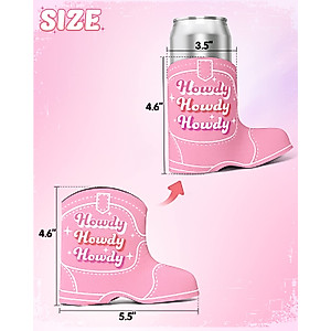 12 Pack Cowgirl Boot Bachelorette Party Skinny Can Sleeves Disco Cowgirl Slim Beverage Sleeves Favor Bridal Shower Insulated Neoprene Drink Holder for Western Themed Space Cowgirl Party Decorations