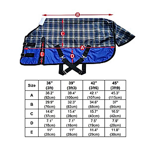 LEAFOREST 600 Denier Waterproof Shetland Rug Pony Rug Foal Rug No Fill Blue 39"