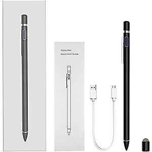 LAOZHOU Best BK Stylus Pen Pencil Pro 12.9/11/10.5/9.7 Inch Air 5/4/3/2/1 iPad 9/8/7/6/5/4/3/2 Mini 6/5/4/3/2/1 Generation Alternative Drawing Writing Digital Smart Stylist for Touch Screens, Black