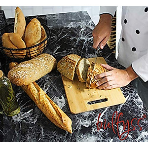 Bulfyss Large Natural Bamboo Wood Chopping Cutting Board For Kitchen Vegetables, Fruits & Cheese, Bpa Free, Eco-Friendly, Anti-Microbial Standard Natural Bamboo Standard Natural Bamboo