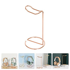 NUOBESTY 1pc Gold Organizer Frame Stable Portable Stand Useful Storage Office Hanger Supporting Base Rose Headphones Universal Rack Anti- Non- Orgnizer Golden Headphone Earphone Holder