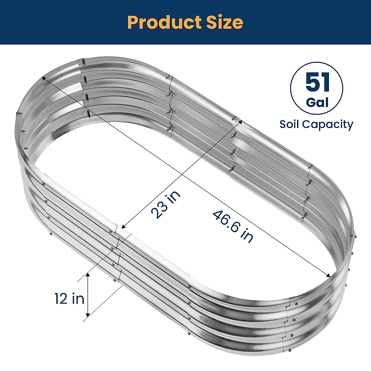 ENJOYBASICS Raised Garden Bed Kit, Galvanized Raised Planter 4x2x1ft Box Outdoor for Vegetables, Large Bottomless Metal Raised Bed for Gardening, Herb, Growing Fruits, Flower