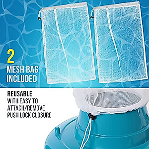 U.S. Pool Supply Professional Swimming Pool Leaf Terminator Vacuum - 15" Pool Cleaner Body, 8 Pressure Jets, 4 Rotating Wheels, 3 Perimeter Brushes, 2 Debris Bags - Below or Above-Ground Sucker Eater