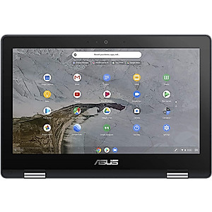 ASUS 2022 Chromebook Flip 2-in-1 360° 11.6" HD Laptop, Intel Celeron N4000 Processor, 4GB RAM, 32GB eMMC Flash Memory, Intel HD Graphics 600, HD Webcam, Chrome OS, Black, 32GB SnowBell USB Card