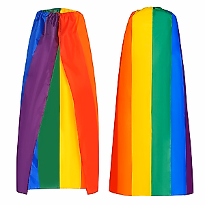 2 Pack LGBTQ Gay Pride Rainbow Set, Lesbian Gay Pride Stuff Rainbow Pride Cape Sunglasses Headband Rainbow Costume for Men Women