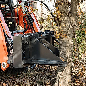 Titan Attachments Post and Tree Puller for Skid Steers, 3,000 PSI Single 2x10 Hydraulic Cylinder, Optional Push Bar Guard, Universal Landscape Tool Removes Tree Roots and Fence Posts