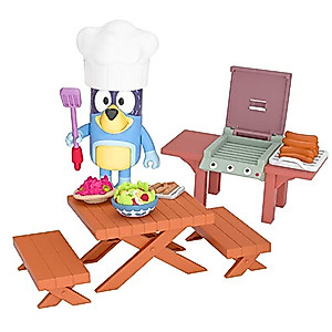 Bluey Dad Backyard BBQ - Bandit 2.5" Figure with Backyard Playset, Multicolor, 13030