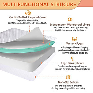 jela Foldable Mattress Twin Mattress, 4 Inch Memory Foam Folding Mattress, Trifold Mattress with Storage Bag and Waterproof Lining, Portable Mattress for Camping, Floor, Guest (38x75x4 inch, Twin)