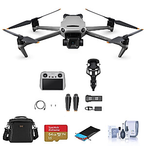 DJI Mavic 3 Classic Drone with RC Controller Bundle with Shoulder Bag, 64GB microSD Card, Landing Pad, Cleaning Kit
