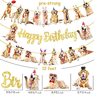 Golden Retriever Birthday Decorations 3Pcs Golden Retriever Birthday Party Banners Dog Birthday Decorations Puppy Dog Party Banners for Dog Birthday Party Supplies
