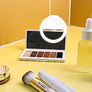 Auxiwa Clip on Selfie Ring Light [Rechargeable Battery] with 36 LED for Smart Phone Camera Round Shape, White