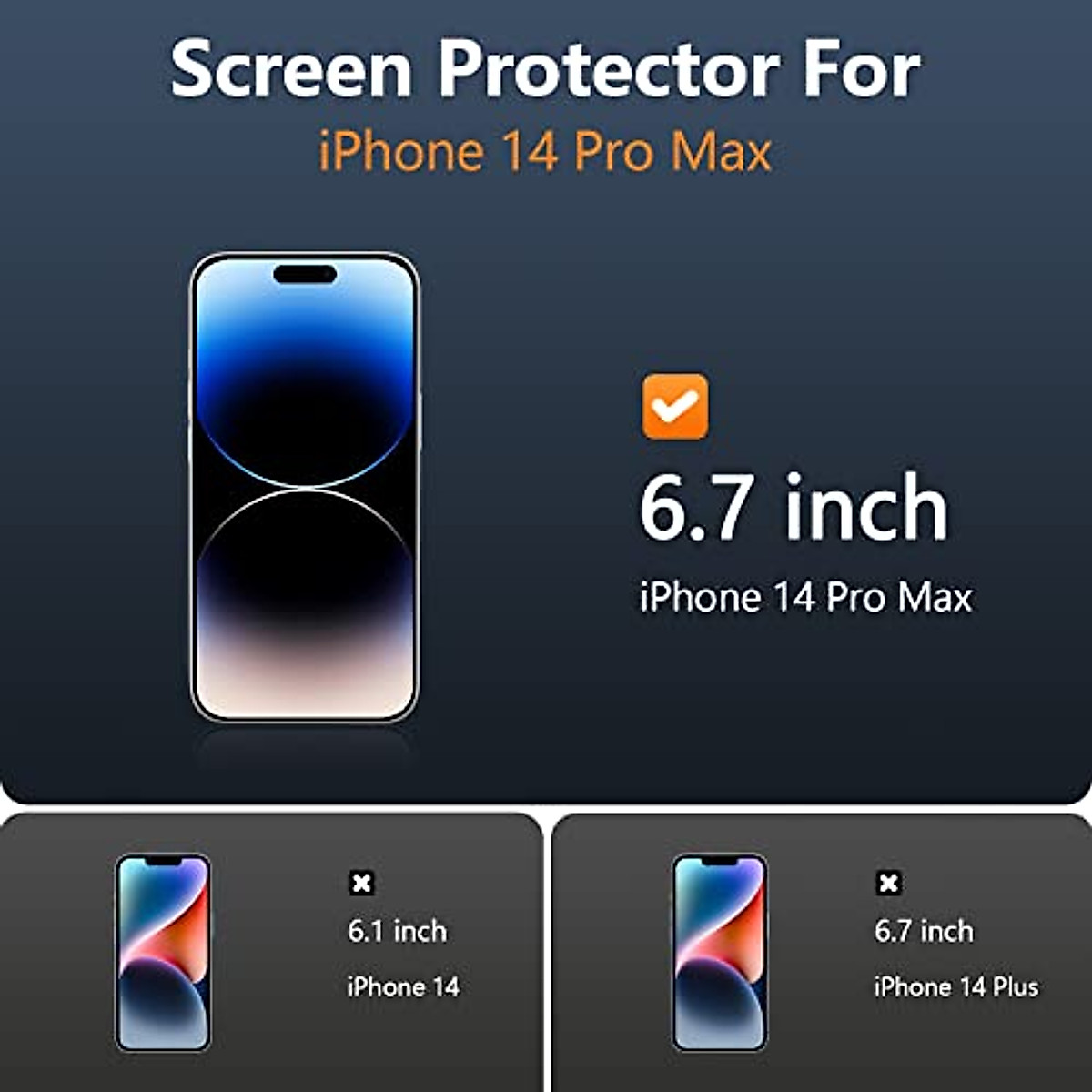 Cnarery Privacy Screen Protector for iPhone 14 Pro Max 6.7 inch, Full Coverage Anti Spy Tempered Glass with Alignment Frame Easy Installation, 2 Pack