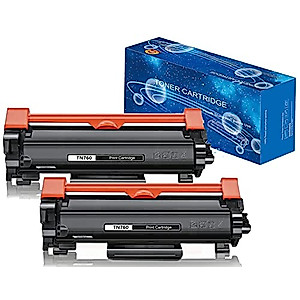 2 Pack TN760 TN730 High Yield Toner Cartridge Replacement with Smart Chip for Brother Compatible with MFC-2710DW HL-L2395DW DCP-L2550DW HL-L2370DW HL-L2690DW HL-L2390DW MFC-L2750DW,Black