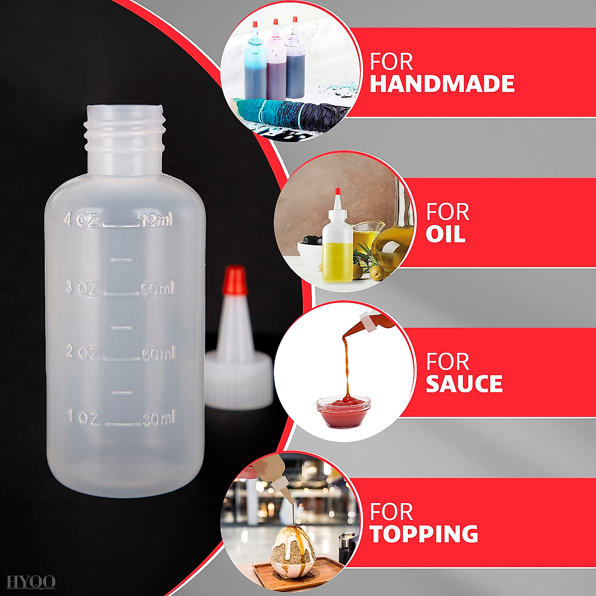 6Pcs Plastic Condiment Squeeze Bottles - 120ml Empty Bottles for Liquid Plastic Bottles with Caps Squeeze Bottles 4 Oz Ketchup Bottle - Paint Squeeze Bottles Empty Squeeze Bottle Plastic Sauce Bottle