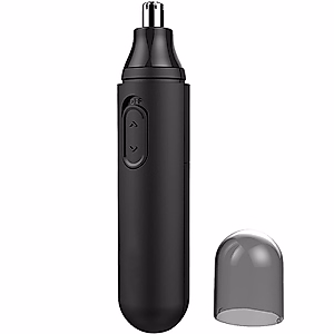 Qisebin Upgraded Nose and Ear Hair Trimmer, Professional Painless Nose Hair Remover for Men and Women, Electric High-speed Rotating Waterproof Stainless Steel Nose Hair Trimmer,Black