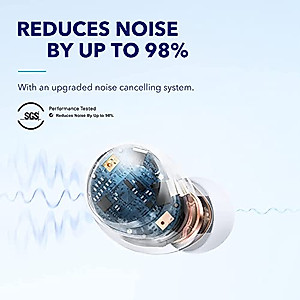 soundcore by Anker Space A40 Adaptive Active Noise Cancelling Wireless Earbuds, Reduce Noise by Up to 98%, Ultra Long 50H Playtime, Hi-Res Sound, App Customization, Wireless Charge (Renewed)