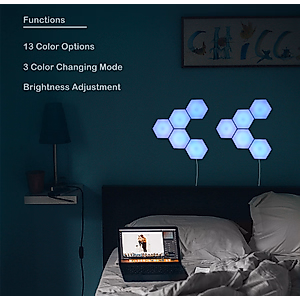 Fignolee Hexagon Lights | Premium Light Panels | RGB Cool Lights | Touch-Sensitive and Remote Controlled Gaming Lights Suitable for Game Room, Bedroom and Living Room | DIY led Wall Lights (6 pcs)
