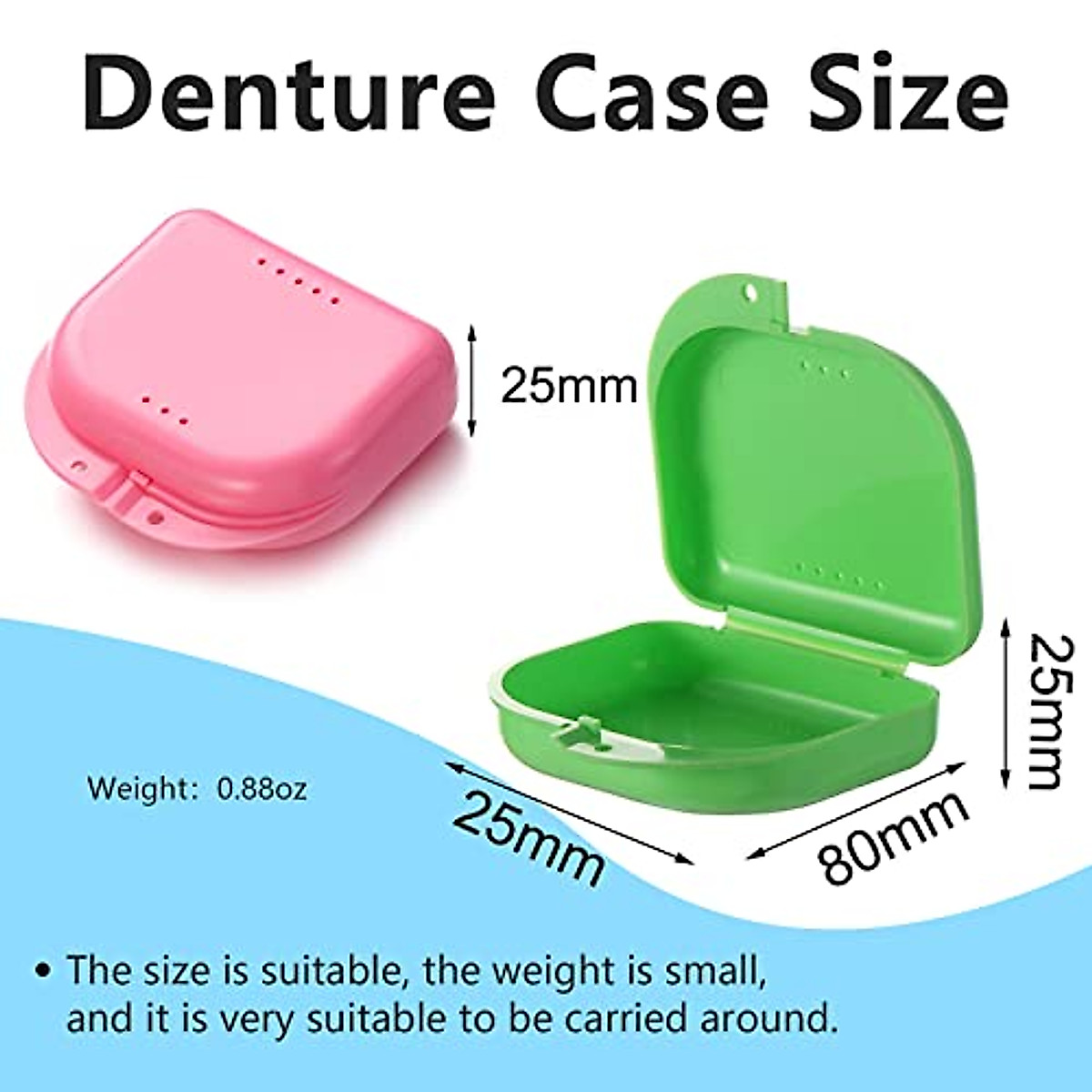 2 PCS Orthodontic Retainer Case,Retainer Case,Denture Case with Ventilation Holes for Mouth Guard and Floss (Purple)