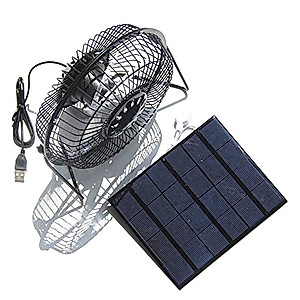 NUZAMAS 3.5W 6V Solar Panel Powered Mini Fan for Camping Caravan Yacht Greenhouse Dog House Chicken House Ventilator