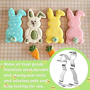 Crethinkaty Easter Cookie Cutter-1 Pcs Bunny Shaped Stainless Steel Cookie Cutter,Rabbit Cookie Mold for Easter.