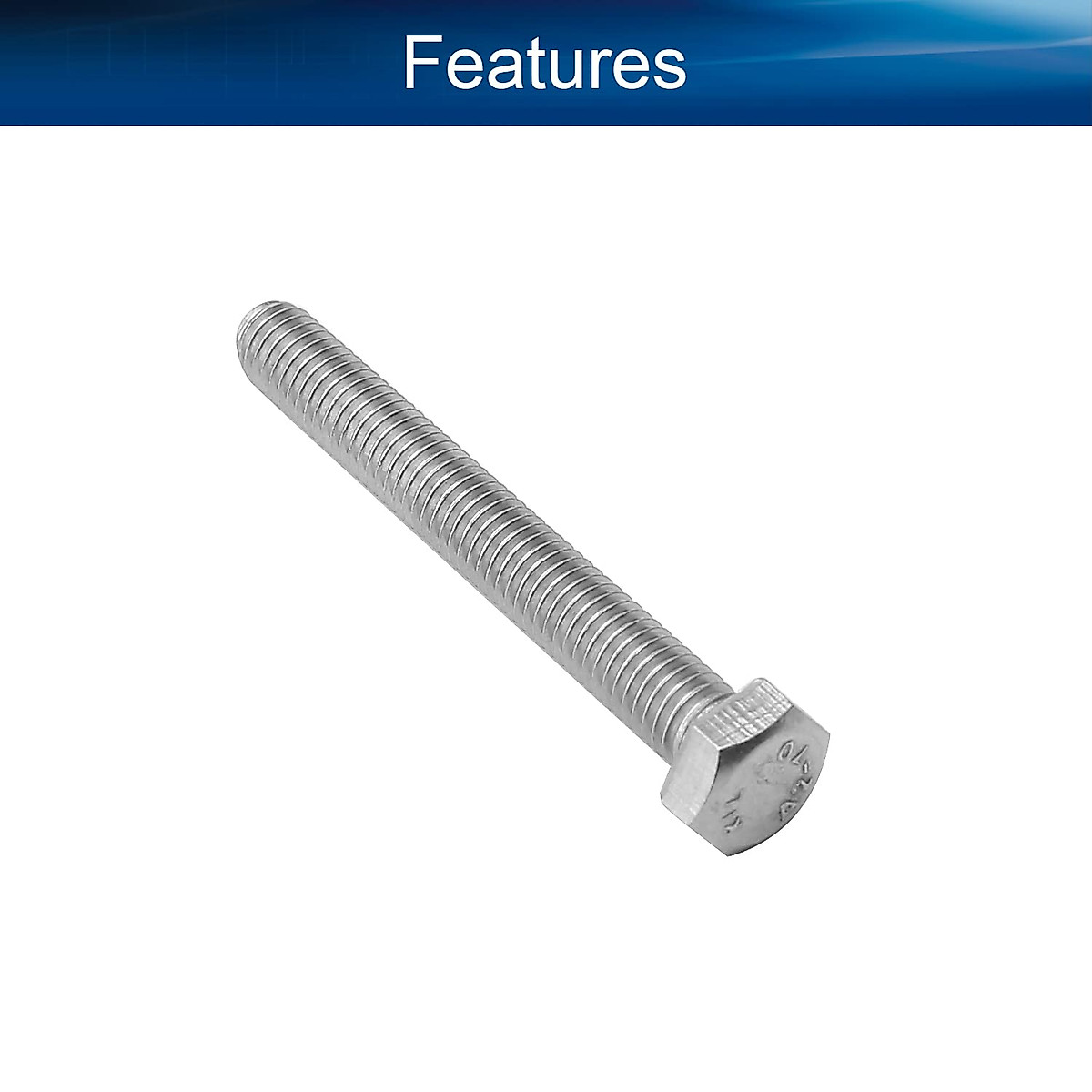 Yinpecly M5 Thread 40mm 304 Stainless Steel Hex Screw Bolts Fastener 10pcs