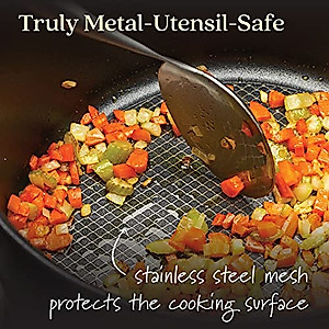 Anolon X Hybrid Nonstick Induction Saute Pan With Lid, 3.5 Quart - Charcoal Gray