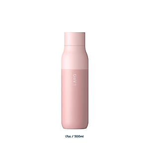 LARQ Bottle PureVis 17 oz - Self-Cleaning and Insulated Stainless Steel Water Bottle with UV Water Purifier and Award-winning Design | Reusable & Travel Friendly, Himalayan Pink