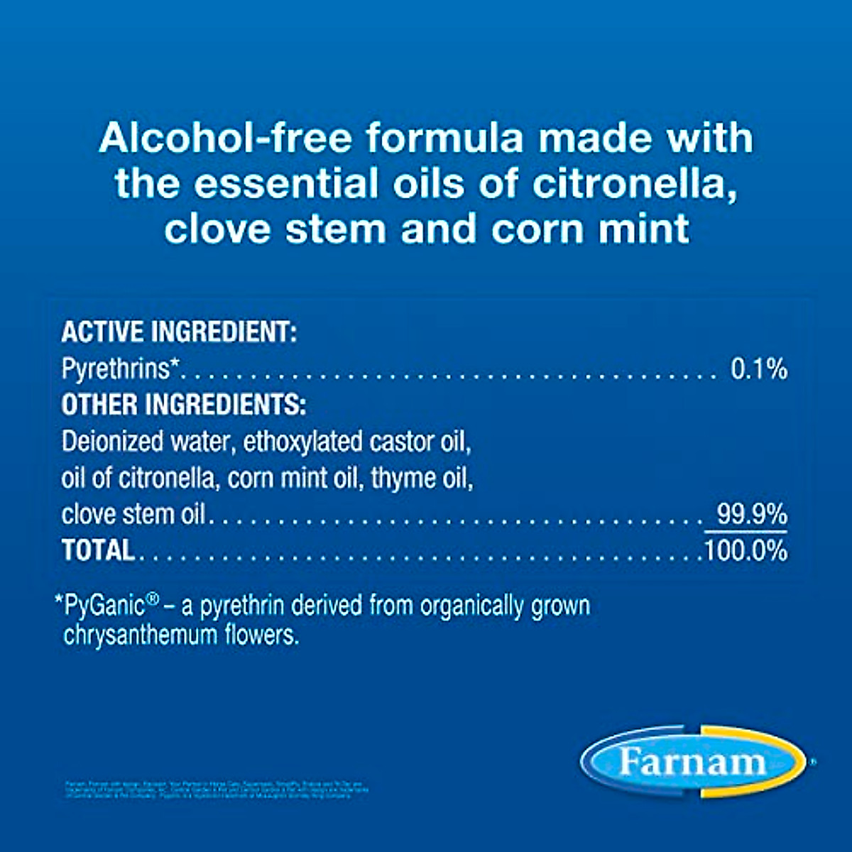 Farnam Equisect Botanical Fly Repellent for Horses, Dogs and Cats, 32 Ounces, Quart Spray