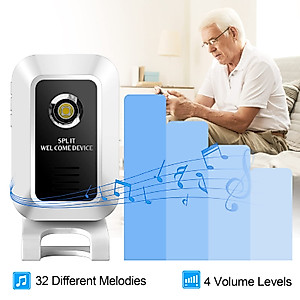 KERUI M7 Wireless Indoor Motion Sensor Alarm/Doorbell Portable Motion Detector Alarm with 32 Chime Tunes 450ft Long Range Motion Activated Alerts for Home Security Business,Store,Office,School