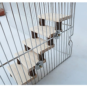 5 Layers Pet Hamster Wooden Climbing Ladder Cage Wood Ladder Natural Wood Hamster Ladder Toy Climbing Stairs Pet Toys Gift Cage Accessories