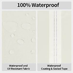 Easy-Going Patio Sofa Cover UV Resistant Outdoor Couch Cover Bicolor Patio 3-Seater Bench Cover Waterproof Outdoor Furniture Cover with Reflective Hemming (58Wx35Dx31H inch, Beige/Brown)