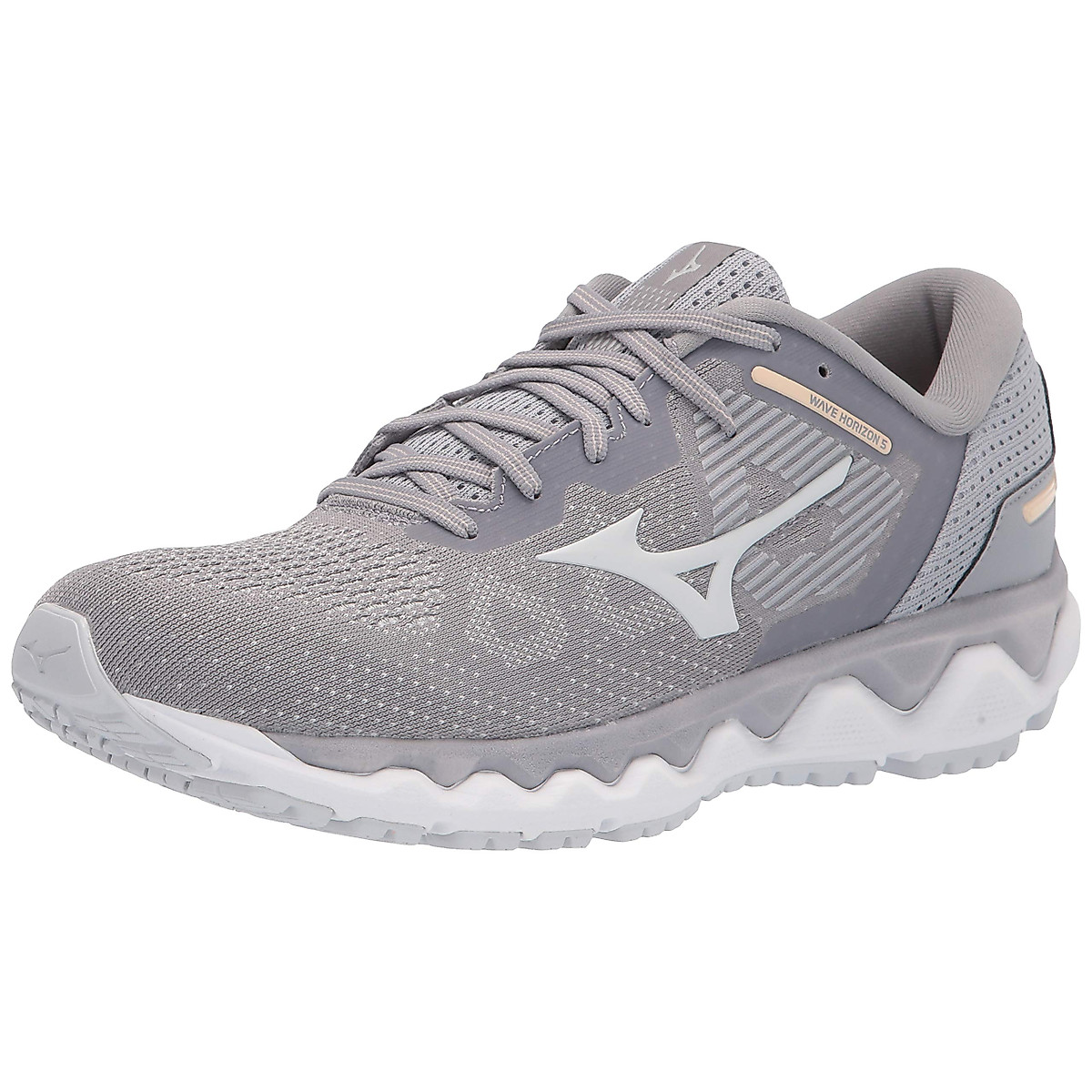 Mizuno Women's Horizon 5 Running Shoe, Silver Filgre-Barly Blue, 8.5