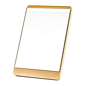 KXA Bathroom Mirror Wooden HD Desk Portable Travel Mirror Simple and Modern Wall Mounted Travel Shaving Mirror