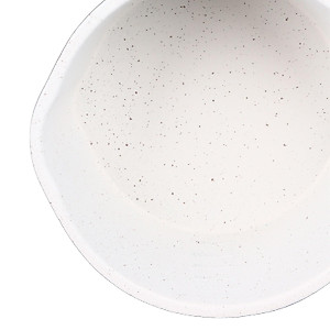 Kitchen Stovetop Sauce Frying Pan, Aluminum Nonstick Sauce Pot with Pour Spouts and Wooden Handle for Pouring Oil Heating Boiling Milk Frying Eggs (White)