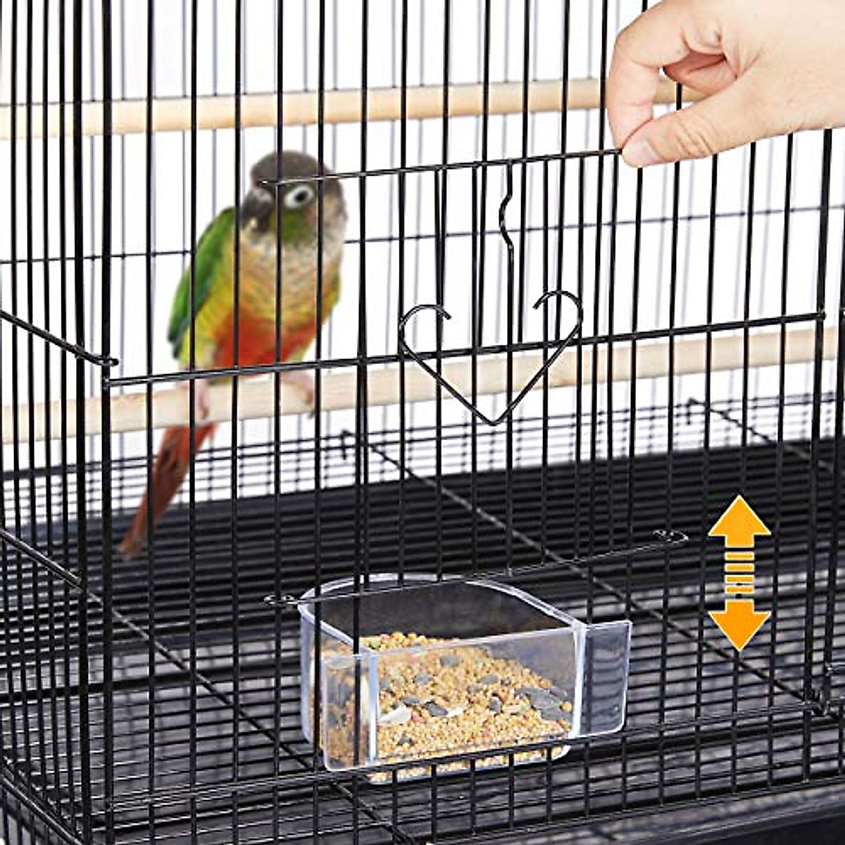 Yaheetech 30-inch Rectangle Stackable Breeding Flight Parakeet Bird Cage for Finches Budgies Cockatiels Conures Lovebirds Canaries Parrots w/Slide-Out Tray, Black