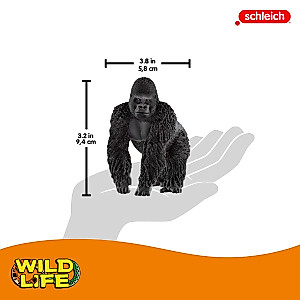 Schleich Wild Life Realistic Male Gorilla Animal Figurine - Authentic Detailed Wild Male Gorilla Toy for Boys and Girls Education Imagination and Play, Highly Durable Gift for Kids Ages 3+