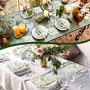 Disposable Hand Towels for Bathroom Eucalyptus Napkins Bathroom Napkins Guest Decorative Paper Hand Towels Floral Sage Green Napkins for Dinner Banquet Party Wedding Dinning Decor (120 Pcs)