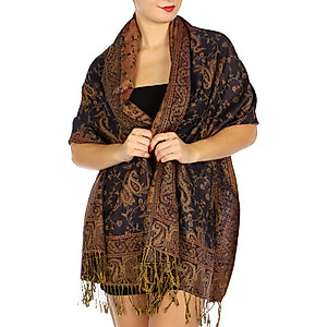 SERENITA Pashmina Scarf for Women Large Cashmere feel Reversible Shawl Wraps, Soft Scarves Travel Accessories