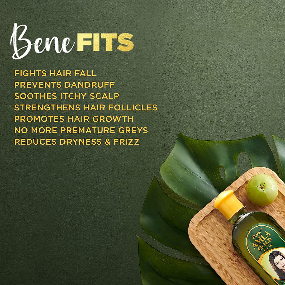 Dabur Hair Oil- Amla Gold, Serum, Almond and Henna - 300 ml - Natural Treatment for Women - Hair Fall Prevention, Scalp Nourishment and Strong