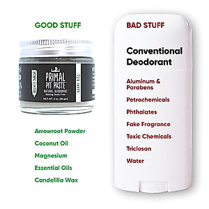 Primal Pit Paste Natural Aluminum-Free Deodorant, Baking Soda-Free, Coconut Vanilla (1-Pack) | Sensitive Skin Friendly, Effective Odor Control for Women & Men, Organic Ingredients and Essential Oils