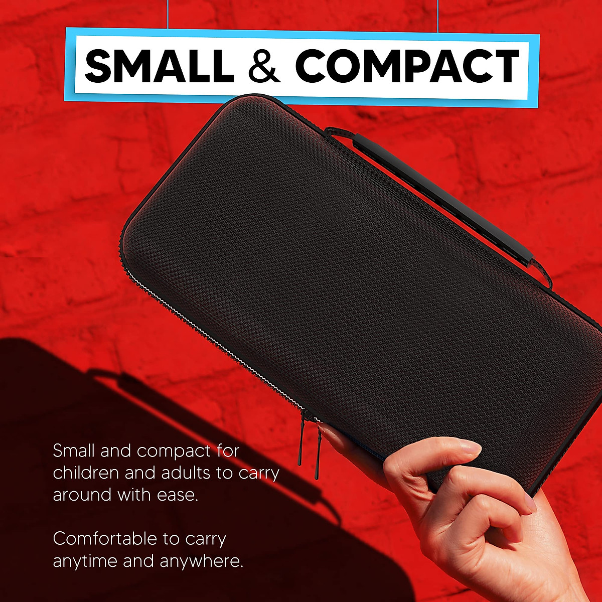 TALK WORKS Travel Case for Nintendo Switch Carrying Case Storage, Durable Dual Zippers, Rugged Handle, Side Pocket Divider Sleeve (Includes 2 Game Card Holder Cases - Holds up to 8 Game Cards)