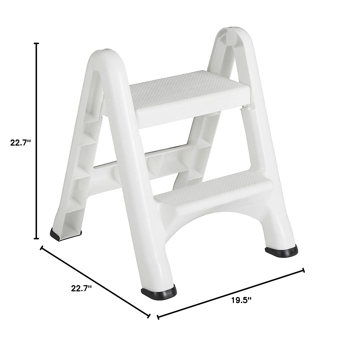 Rubbermaid EZ Step Folding Stool, 2-Step, White