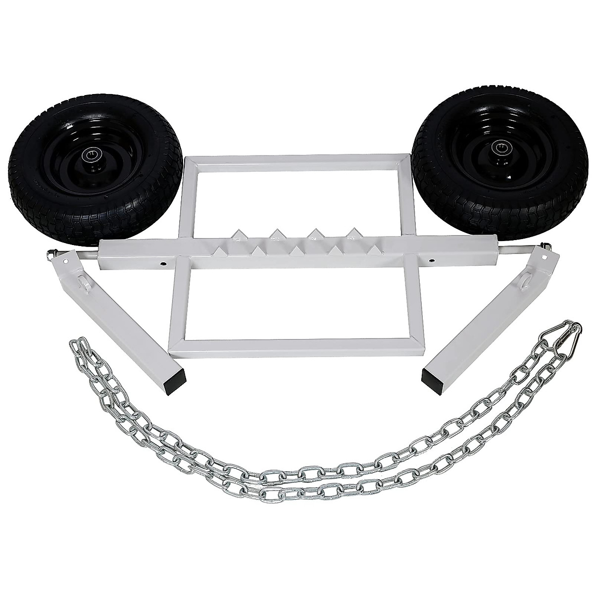 CuisinSmart Log Dolly and Holder with 16.5 Inch Penumatic Tire Log Skidder for Wood Transport 1100LBS Capacity White